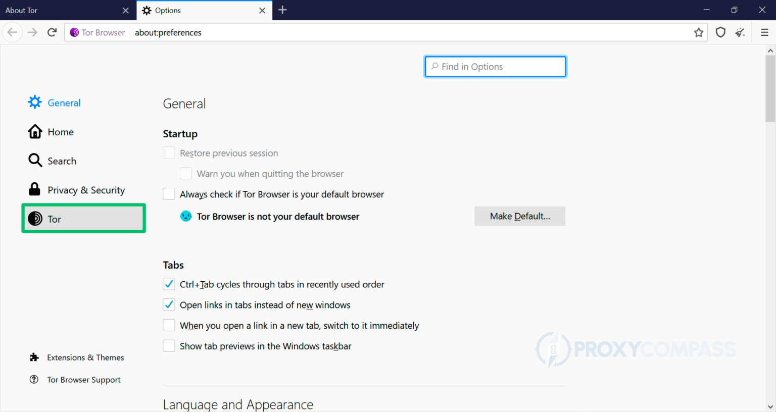 How to Set Up proxy Servers in Tor Browser - ProxyCompass