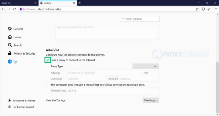 如何在 Tor 浏览器中设置代理服务器 - ProxyCompass