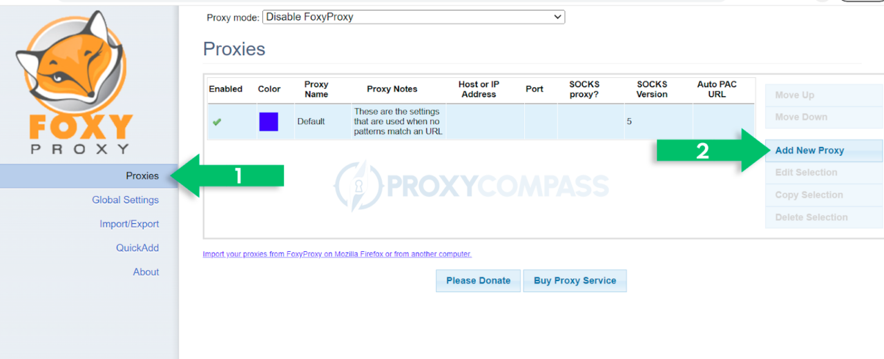 FoxyProxy Standard extension for Google Chrome - ProxyCompass