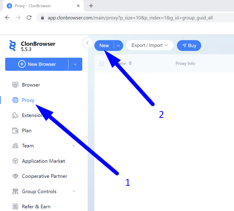 Setting Up a Proxy in the ClonBrowser - ProxyCompass