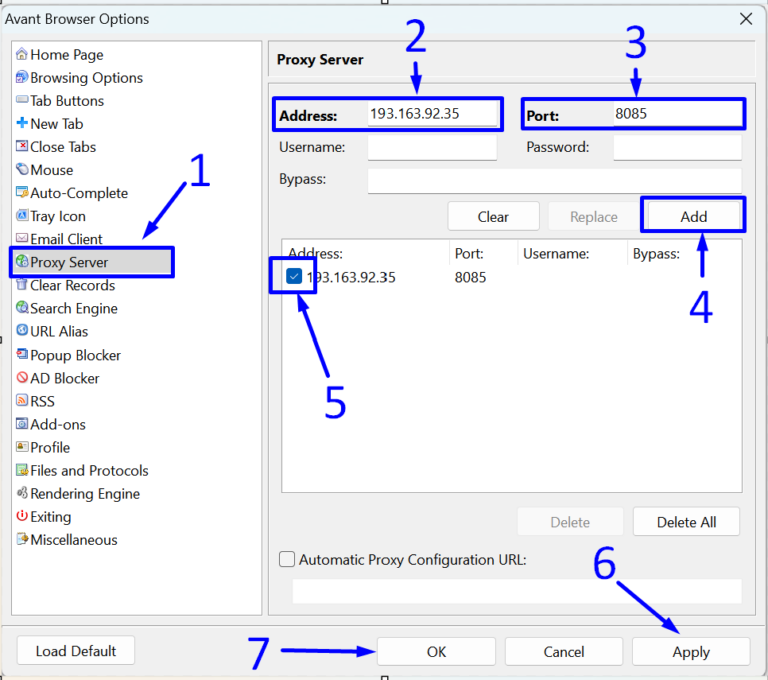 Setting Up a Proxy in the Avant Browser - ProxyCompass