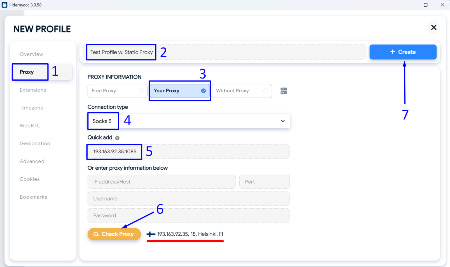 Setting Up a Proxy in Hidemyacc - ProxyCompass