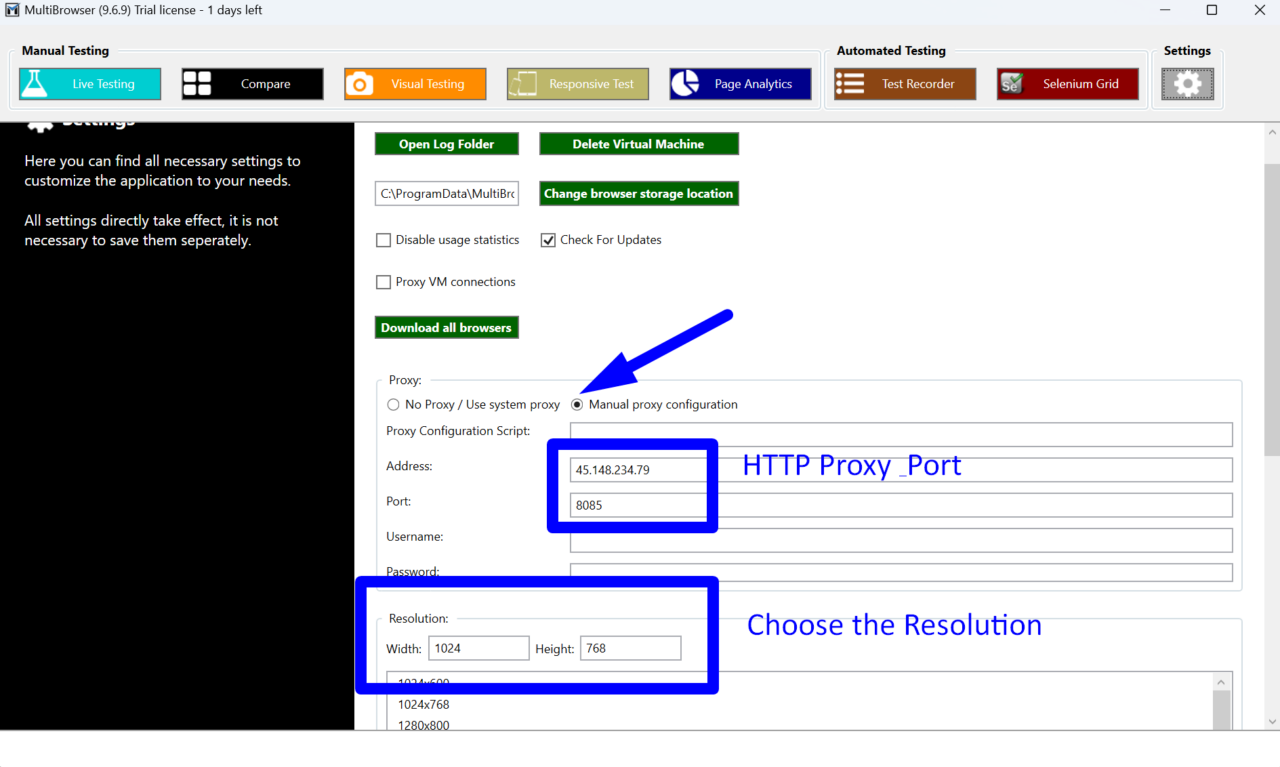 Setting Up a Proxy in the MultiBrowser - ProxyCompass