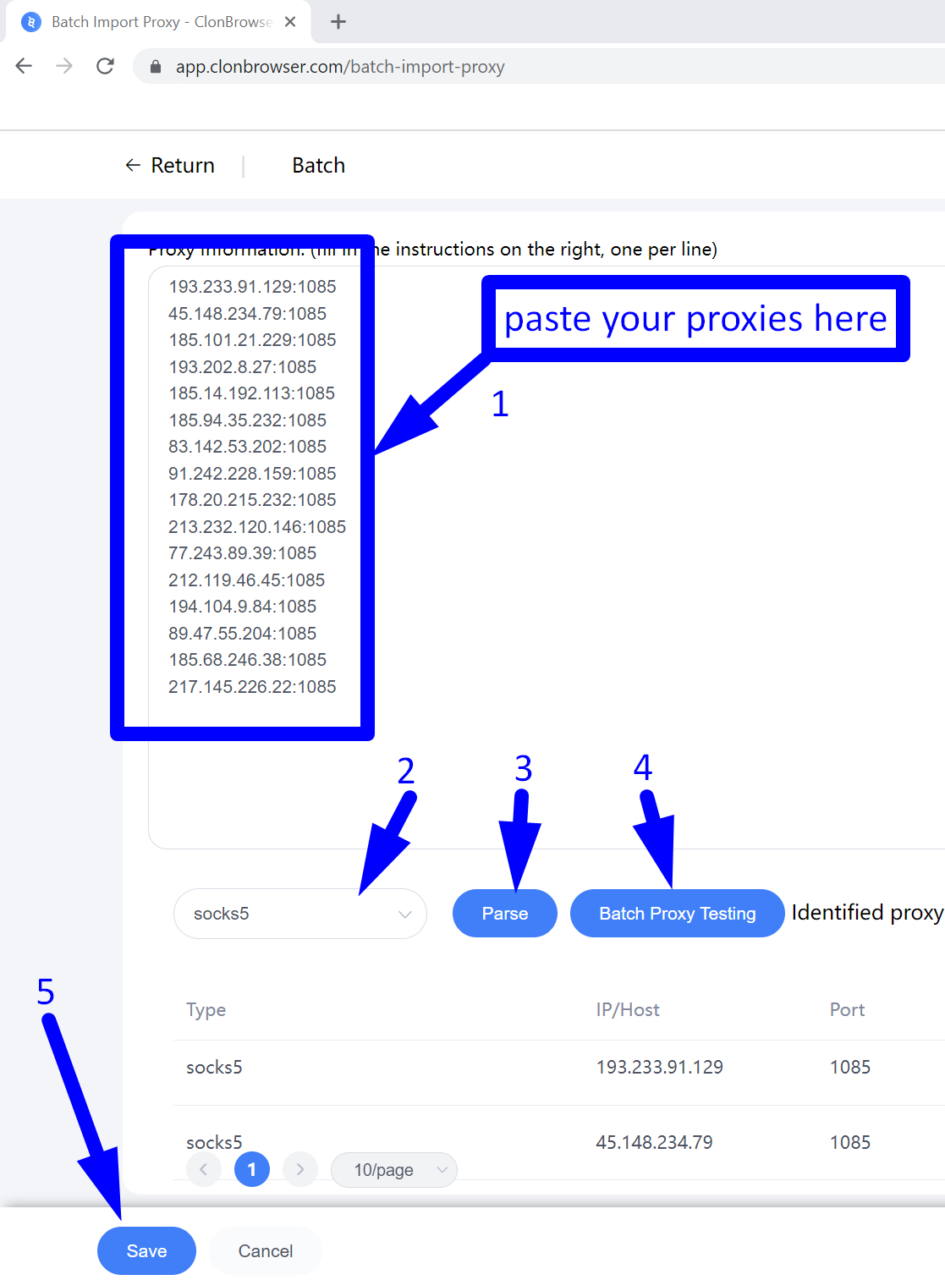 Configurar un proxy en ClonBrowser - ProxyCompass